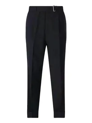 Officine Générale Pleated Belted Trousers - Blue