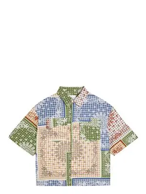 Rhude Bandana Boxy Linen-blend Shirt - Multicoloured 1