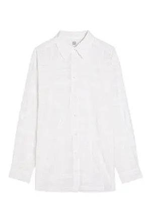 TOTEME Logo Cotton-blend Pyjama Shirt - White