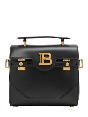 Balmain B-buzz 23 Leather Top Handle Bag - Black