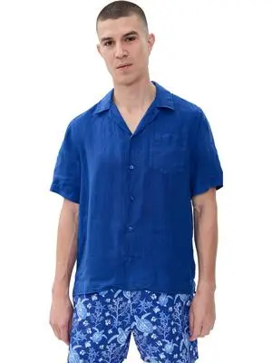Vilebrequin Charli Linen Camp Shirt - Marrakech