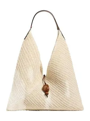 HUNTING SEASON Medium Origami Tote - Natural White/cognac