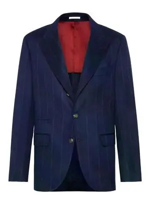 Brunello Cucinelli Chalk Stripe Blazer - Blue