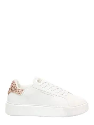 CRIME LONDON Crystal-embellished Platform Trainers - White