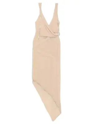 Attico Asymmetric Midi Dress - Neutrals