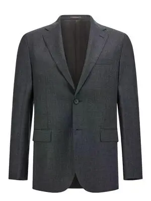 Boggi Milano Bird's Eye Virgin Wool Blazer - Black