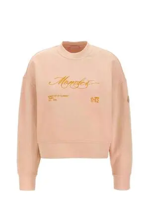Moncler Embroidered Crew-neck Sweatshirt - Pink