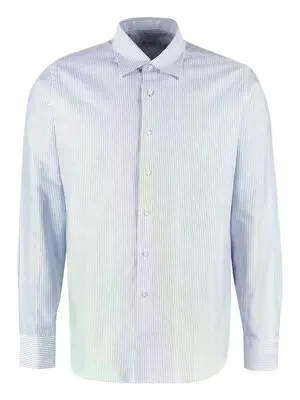 THE (ALPHABET) Striped Cotton Shirt - Blue