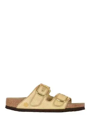 BIRKENSTOCK Arizona Big Buckle Raffia Sandals - Gold