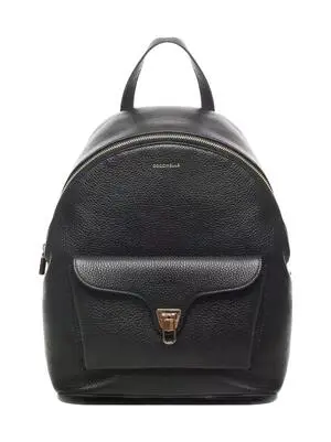COCCINELLE Beat Flap-pocket Leather Backpack - Black