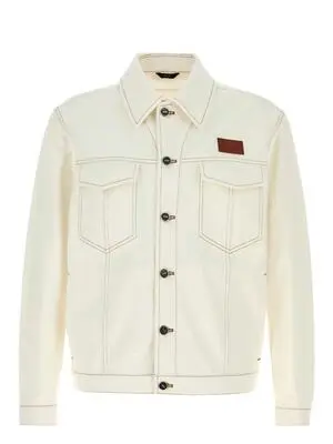 Fendi Oversized Denim Jacket - White