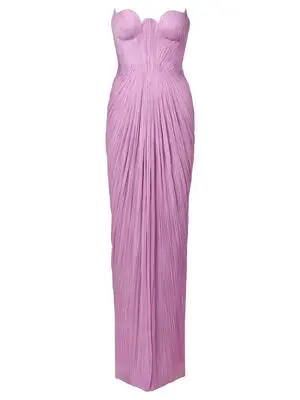 MARIA LUCIA HOHAN Jasleen Silk Tulle Corset Gown Pink-1