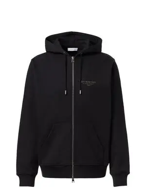 Givenchy Logo Cotton Jersey Hoodie - Black