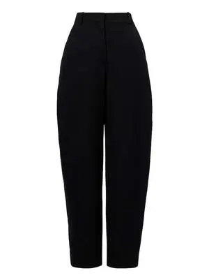 Givenchy Cocoon Wool Grain De Poudre Barrel-leg Pants - Black