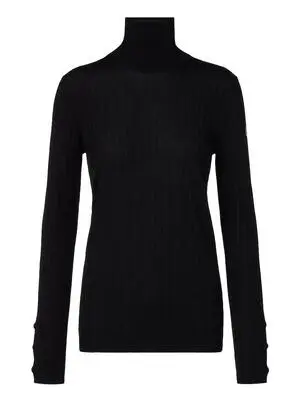 Moncler Wool And Cashmere Turtleneck Sweater - Black