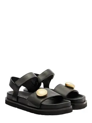 Loewe Pebble Leather Sandals - Black