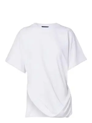 Sportmax Keras Asymmetric Cotton-blend T-shirt - White