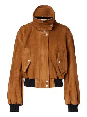 Nour Hammour Briar Suede Bomber Jacket - Brown