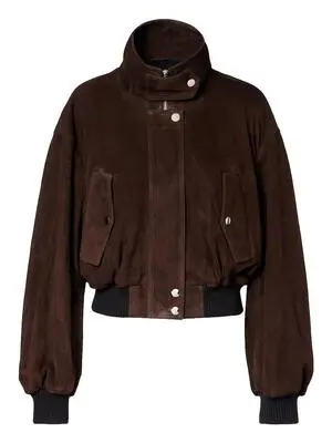Nour Hammour Briar Suede Bomber Jacket - Brown