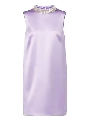 ALEMAIS Laverne Embellished Satin Minidress - Purple