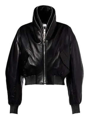 Givenchy Leather Bomber Jacket - Black