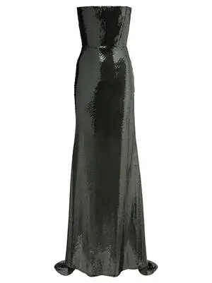 Alex Perry Sequined Corset Gown - Green