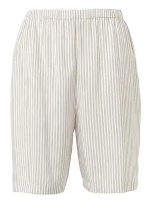 THE ROW Zinnia Striped Silk Shorts - White