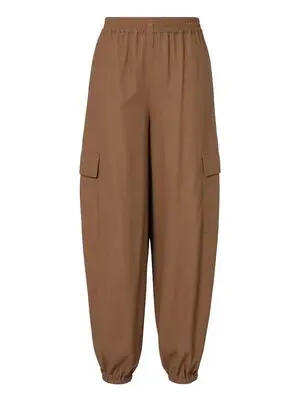 Max Mara Glauco Cotton Twill Tapered Pants - Brown