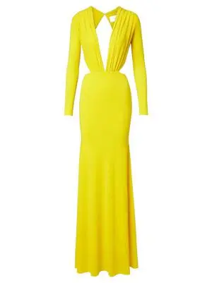 ALEX PERRY Ruched Open-Back Crêpe Jersey Gown