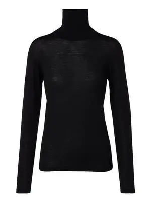 Max Mara Saluto Virgin Wool Turtleneck Sweater - Black