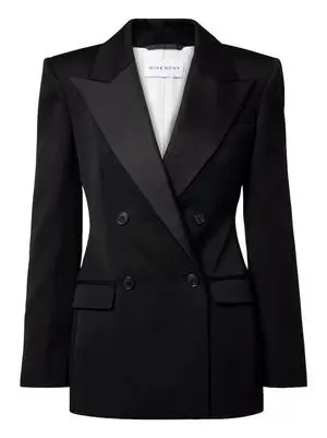 Givenchy Double-breasted Wool Blazer - Black