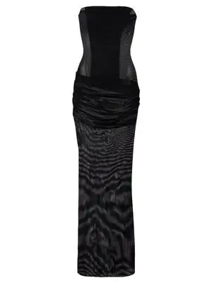 Alex Perry Sheer Strapless Corset Dress - Black