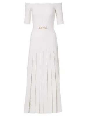 Gabriela Hearst Ribbed-knit Wool And Silk Maxi Dress - White