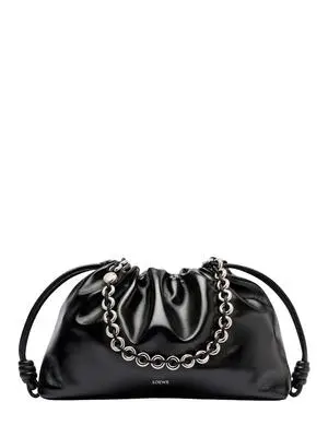 Loewe Flamenco Large Leather Shoulder Bag Black