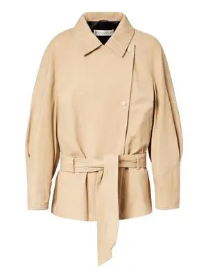 Nour Hammour Buffy Leather Jacket - Beige