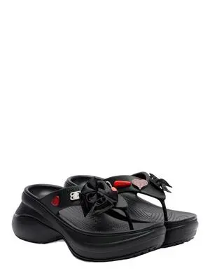 Balenciaga X Crocs Jibbitz Platform Thong Sandals - Black