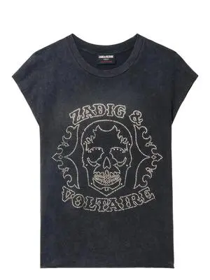 Zadig&Voltaire Cloe Hc Skull Strass Top - Black