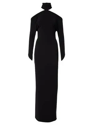 COURREGES Courrèges Circle Open-back High-neck Gown - Black