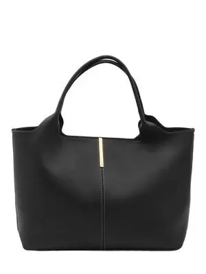 TOD'S Medium-small Leather Shopper - Black