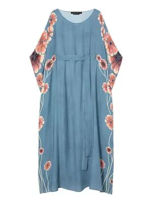 Marina Rinaldi X Maccapani Flowers Kaftan Maxi Dress - Blue