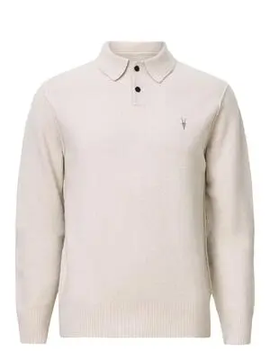 ALLSAINTS Ramskull Statten Polo Sweater - White