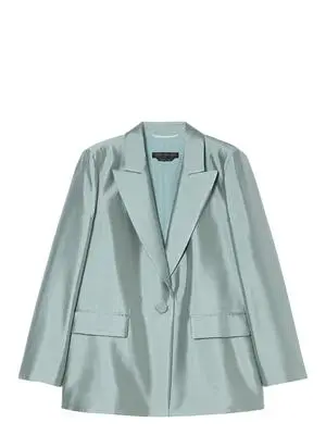 Marina Rinaldi Silk-blend Baruffa Blazer - Green
