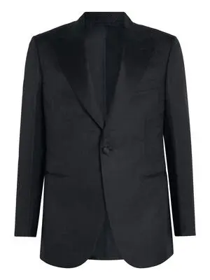 Brioni Silk Jacquard Virgilio Tuxedo Jacket - Black