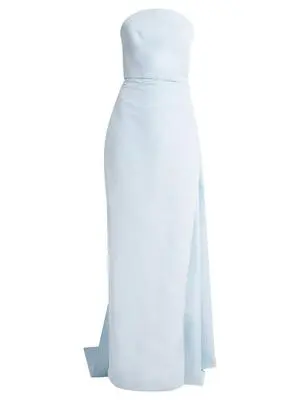 Monique Lhuillier Draped Off-the-shoulder Gown - Blue