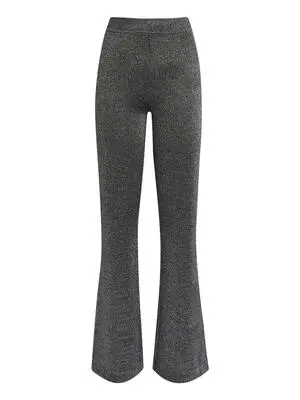 Missoni Metallic Knit Flared Trousers Silver