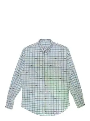 Maison Kitsuné Check-print Long-sleeve Shirt - Blue