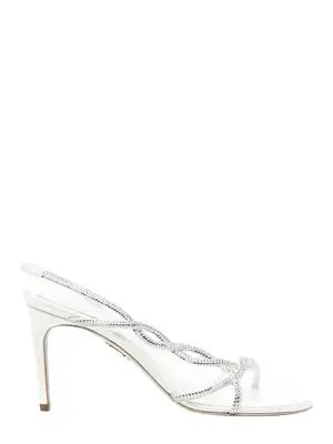 Rene Caovilla 90mm Crystal-embellished Slingback Sandals - White