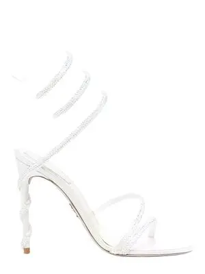 Rene Caovilla 120mm Spiral-embellished Sandals - White