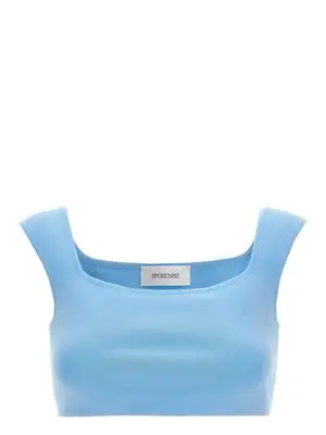 Sportmax Fulmine Knit Top - Light Blue