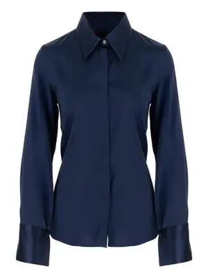 F.IT Stretch Silk Shirt - Blue